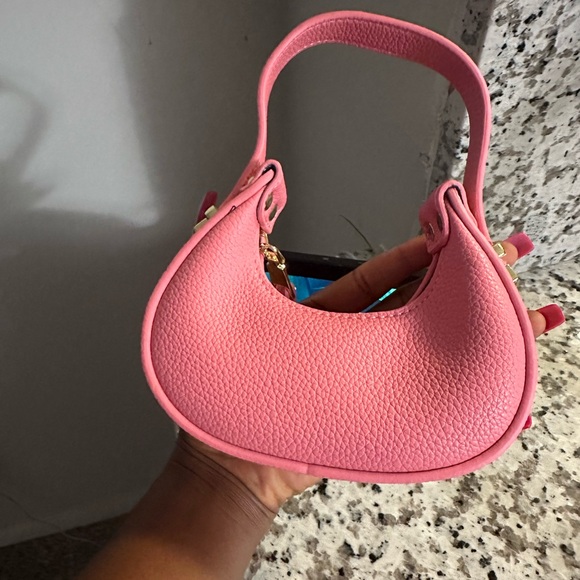 Bags | Pebbled Leather Crescent Moon Shaped Mini Purse | Poshmark